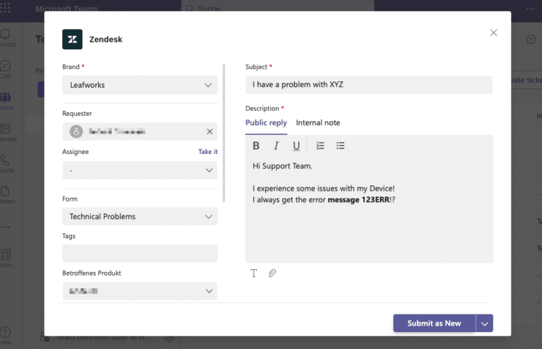 MS Teams Ticketsystem - Leafworks